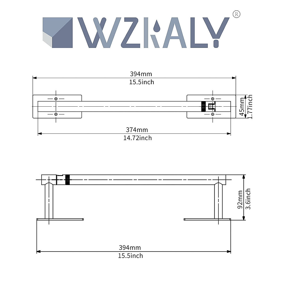 WZKALY Paper Towel Holder Under Cabinet, Adhesive Paper Towel Holder Self-Adhesive or Wall Mounted SUS304 Stainless Steel for Kitchen Bathroom Farmhouse Barbecue Laundry (Sliver)