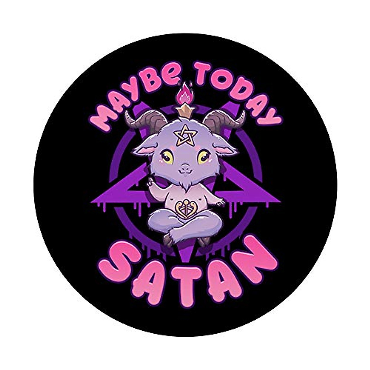 Maybe Today Satan I Anime Pastel Goth Baphomet PopSockets PopGrip: Swappable Grip for Phones & Tablets