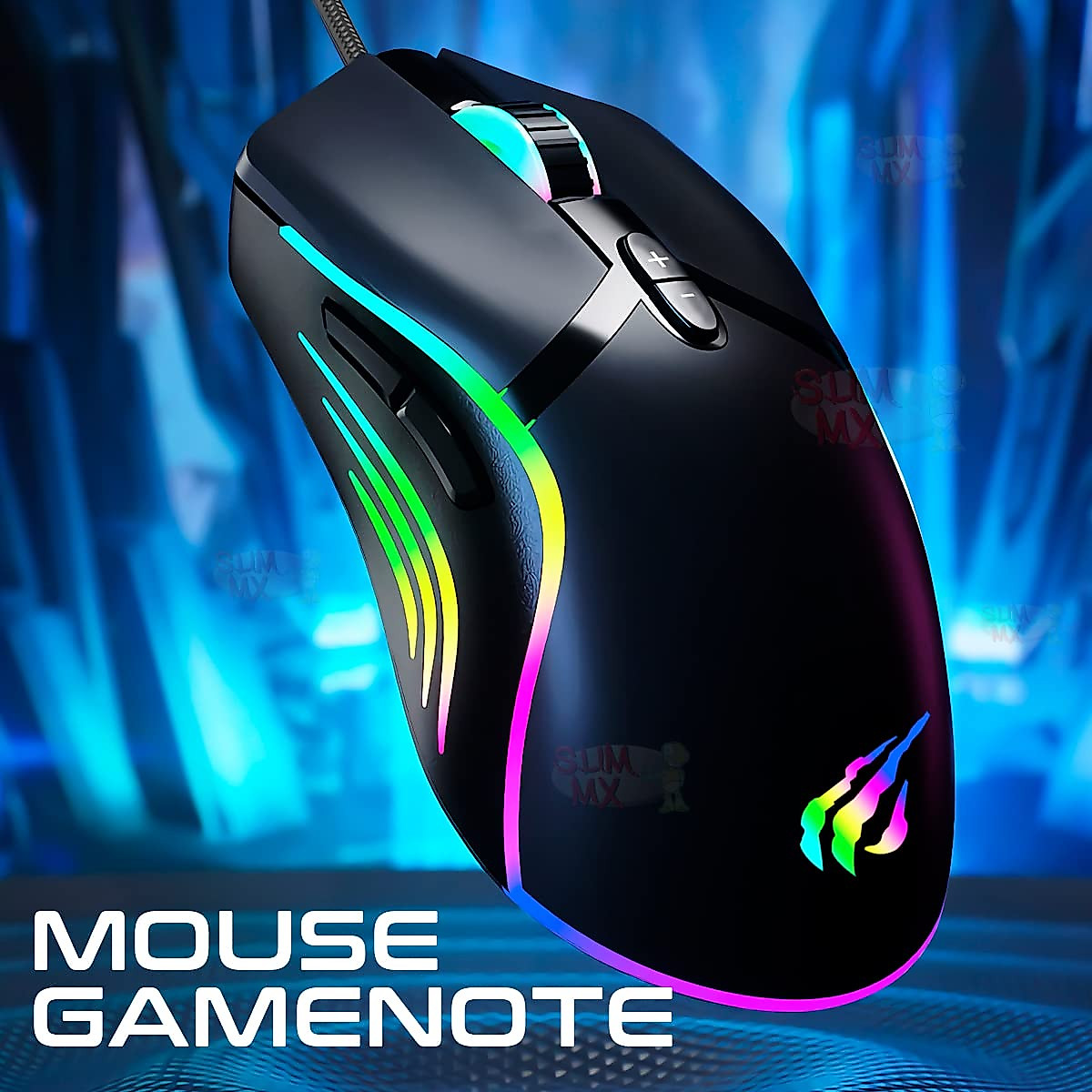 Slim Company Mouse Gamer USB Wired 7 Buttons 6400dpi Havit Ms1026 RGB