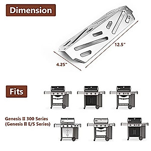 QuliMetal 66040 Grill Heat Deflector for Weber Genesis II 300 Series, Genesis II E-310, II E-315, II E-330, II E-335, II S-310, II S-335 Gas Grill, 17GA Heat Deflectors Replace Weber 66685, 3 Pack