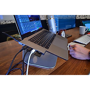 Tovatec Aluminum USB C Adapter Hub for 2016/2017 MacBook Pro 13 and 15 40Gbs Thunderbolt 3, 4k HDMI, Pass-Through Charging, Space Gray, 4.5"