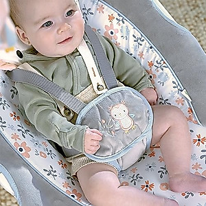 Ingenuity InLighten 5-Speed Baby Swing - Swivel Infant Seat, 5 Point Safety Harness, Nature Sounds, Lights - Nally Owl