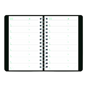 Brownline 2023 EcoLogix Daily Planner, Appointment Book, 12 Months, January to December, Twin-Wire Binding, 8" x 5", Black, Recycled (CB410W.BLK-23)