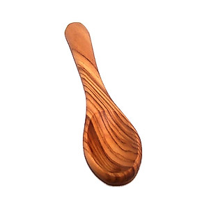 Hand Carved Olive Wood Mustard/Salt/Pepper or Spices Spoon - (5 Inches) - Asfour Outlet Trademark