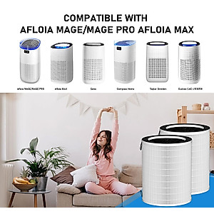 Ganteny MAX HEPA Filter Replacement Compatible with Afloia MAX/MAGE/MAGE PRO and Sans/Air-Honati/Compass Home Smart/Taylor Swoden/Cuckoo CAC-J1510FW Air Cleaner Purifier, 2 Pack