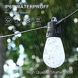 SOVELA Smart Outdoor String Lights, 54 FT Dual Mode APP Controlled LED Patio Light, 6 Scene Modes, IP65 Waterproof and Shatterproof Garden Light with 15 LED Bulbs for Outdoor Bistro Party Decor