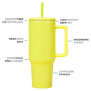 Kiki New York Tumbler with lid (Neon Yellow)