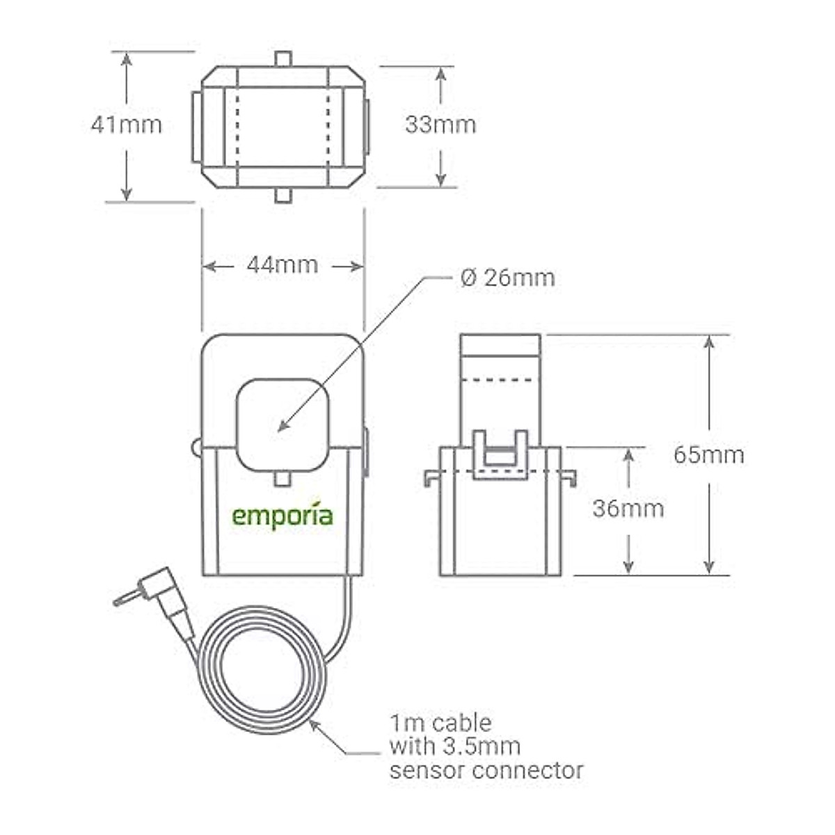 3-Phase Emporia Smart Commercial Energy Monitor | Real Time Electricity Monitor/Meter | Solar/Net Metering | Conserve Energy and Get Peace of Mind (Monitor with 8 50A Sensors)