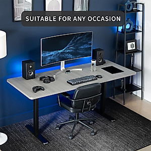 VIVO Black Manual Height Adjustable Stand Up Desk Frame with Hand Crank System, Ergonomic Standing 2 Leg Workstation, DESK-V101M