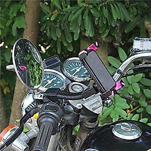 Motorcycle Electric Bicycle Cellphone GPS Mount Holder Compatible with 4.0-7.0inch smartphones iPhone Samsung (Pink)
