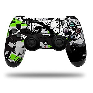 WraptorSkinz Vinyl Decal Skin Compatible with Sony PS4 Controller PlayStation 4 Original Slim and Pro Baja 0018 Lime Green (Controller NOT Included)