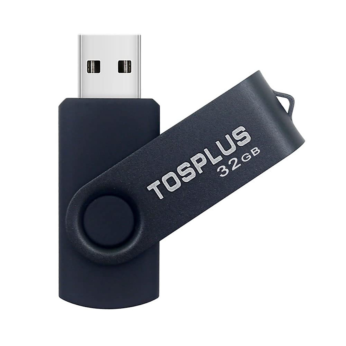 TOSPLUS 2 Pack 32GB USB Flash Drive USB 2.0 Thumb Drives Memory Stick Data Storage Jump Drive Swivel Design (Black/Blue)