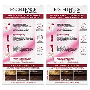L’Oréal Paris Excellence Creme Permanent Hair Color, 5RB Medium Reddish Brown, 100 percent Gray Coverage Hair Dye, Pack of 2