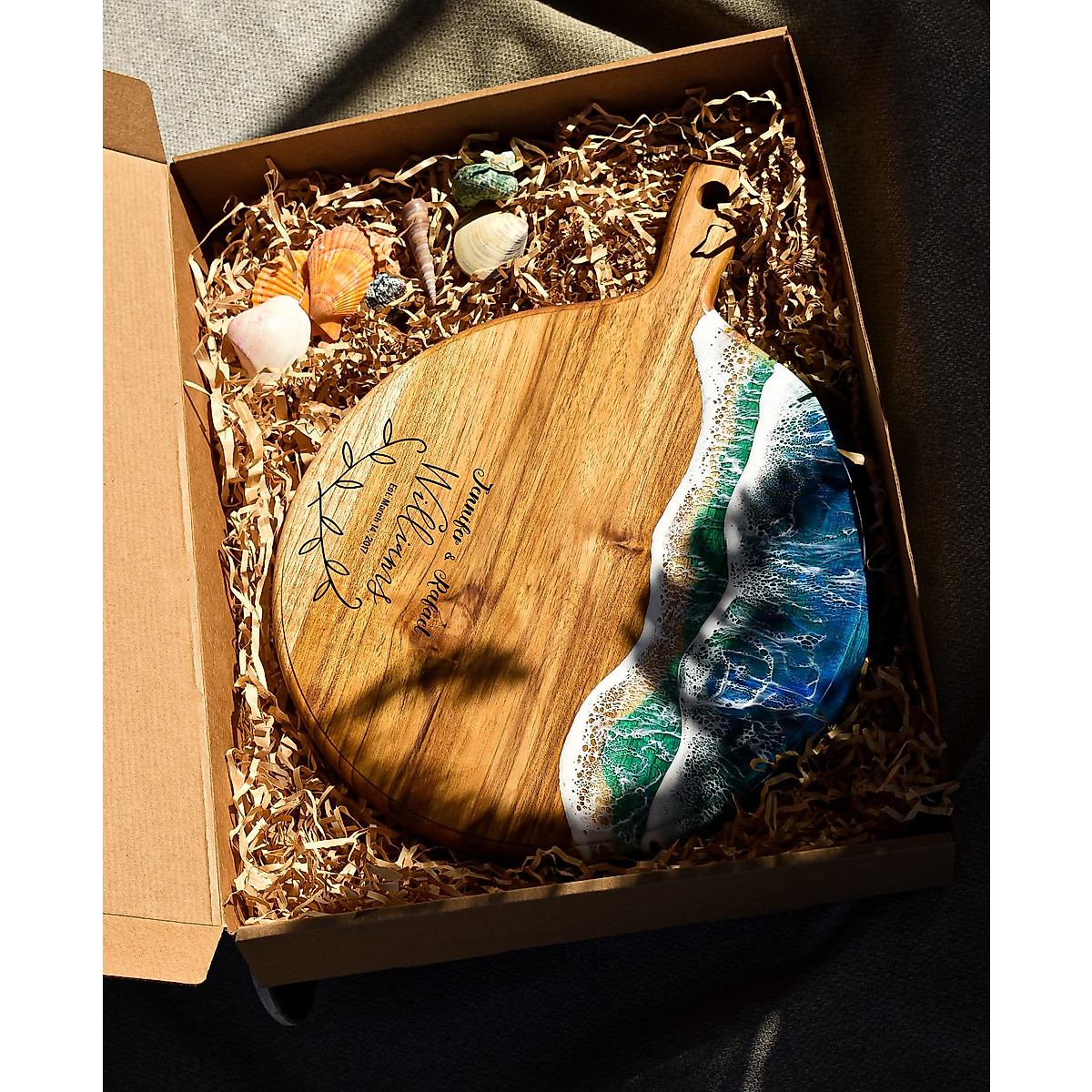 CUTTING BOARD AND CUP HOLDER SET, CHOPPING BOARD AND CUP HOLDER SET, RESIN CUTTING BOARD, CHOPPING BOARD, CUTTING BOARD, OCEAN THEME CUTTING BOARD, CUSTOMIZED CUTTING BOARD, PERSONALIZED CUTTING BOARD