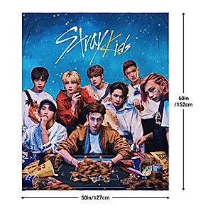 Gobits Kpop Blanket Korean Star Throw Blanket Idol Singer 50x60 Inch Anti-Pilling Flannel Ultra Soft Cozy Fleece Boys Fans Merchandise for Sofa Bed Girls Adults Gifts