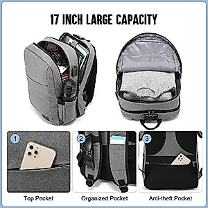 LOVEVOOK Laptop Backpack Work Backpack for Women Men 17 Inch with TSA & Anti Theft Lock Design Travel Computer Bag College Bookbag