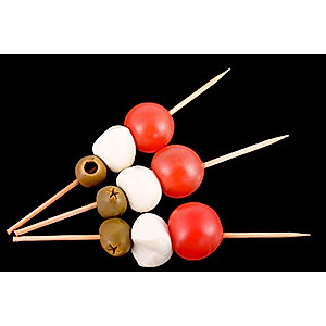 KingSeal Natural Bamboo Wood Grilling Skewers, 4 Inches x 2.5mm Diamter, for Shish Kebabs, BBQ, and Fruit Arrangements, Bulk Pack - 16 Packs of 100 (1600 Count)