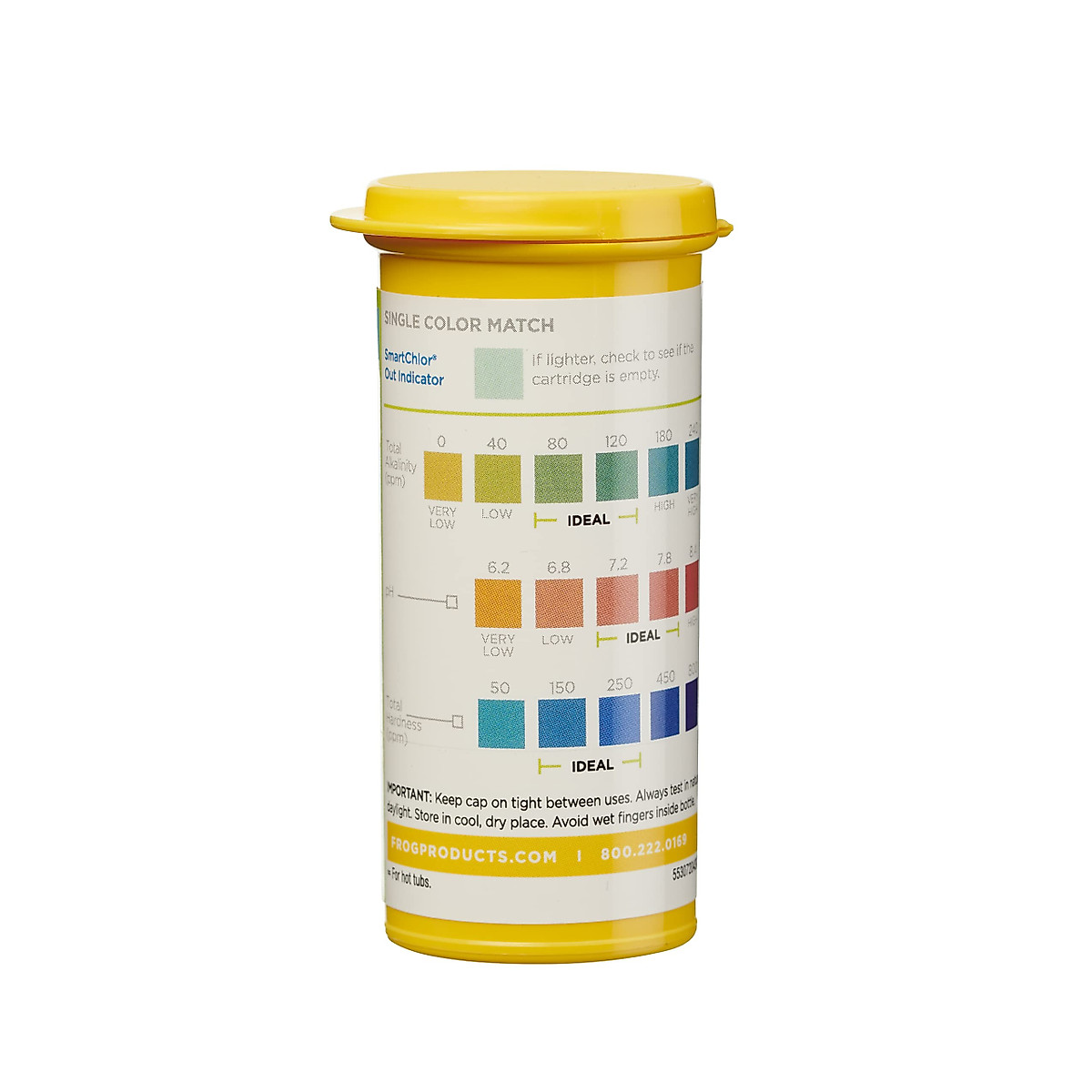 FROG @ease Test Strips for Hot Tubs for use only with FROG @ease In-Line and Floating Sanitizing Systems for Spas up to 600 gallons, Measures low levels of Chlorine, Quick and Easy Test Strips