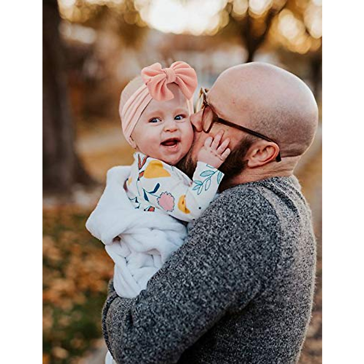 Makone 9PCS Baby Nylon Headbands Hair Accessories Hair Bows Stretchy Headband for Baby Girls Babies Newborn Infant Toddler