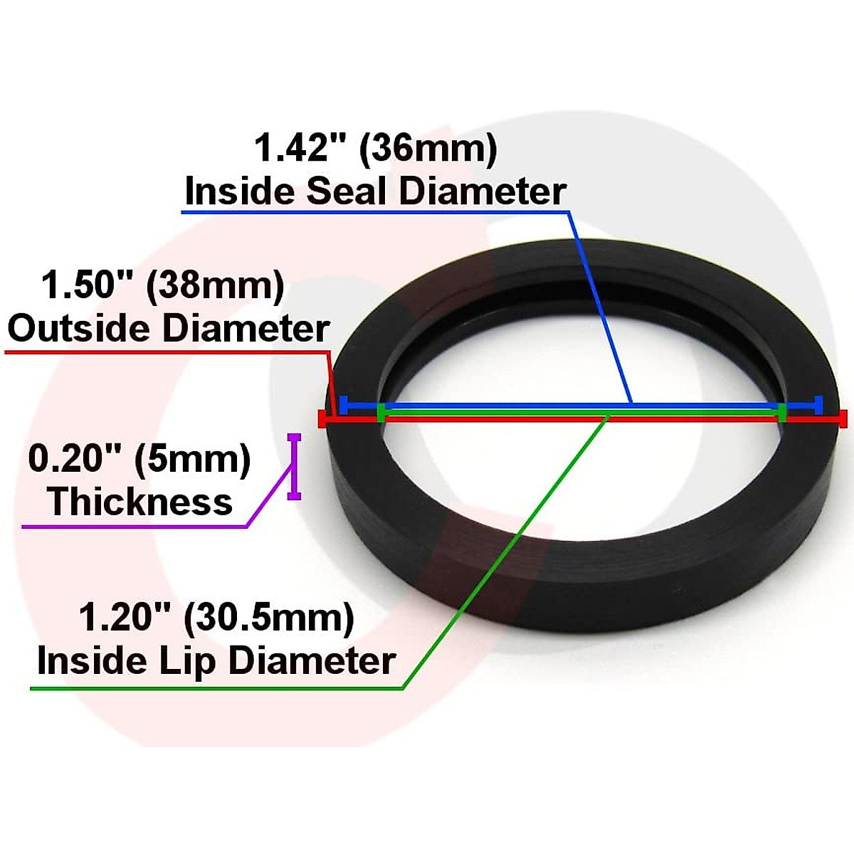 (6 Pack) Gas Can Spout Gasket Seals - Universal Rubber Replacement Gasoline/Fuel Jug Washer Seals (Upgraded Version, Compatible with Ethanol, Stabilizer, etc)