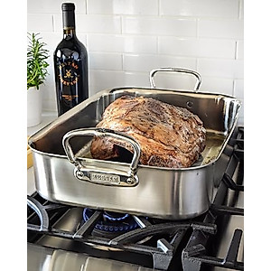 Hestan - Stainless Steel Classic Roaster with Rack, Induction Cooktop Compatible
