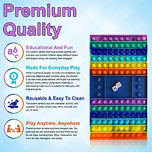 Pop Fidget Toys Pop It Games Rainbow Squishy Bubble Sensory Chess Board Game
