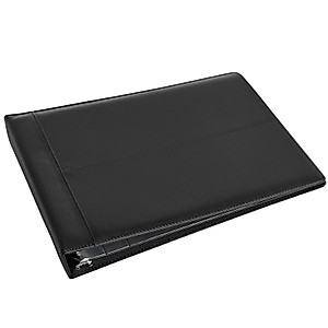 7 Ringed Business Check Binder for Checkbooks, Faux Leather Folder for 600 Checks (14 x 10 in)