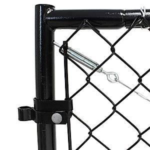 Adjust-A-Gate Adjustable Chain Link Square Corner Complete Gate Kit, Fit-Right, Black, 6'H