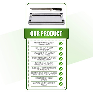 Jerky Maker Cutting Board With Professional Slicing and Carving Knife 8oz Pack of Seasoning and How to Book (1)