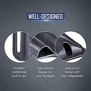 NEXTORCH EDC Leather Sheath, Multitools Sheath,Knife Belt Sheath/Leather Flashlight Holster/EDC Pocket Organizer Sheath for men, FLashlight Sheath for Knives/Flashlights/Tactical Pens/Tools