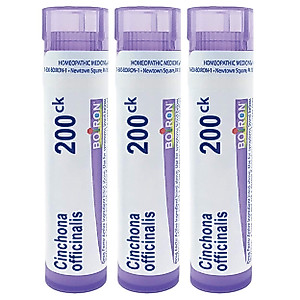 Boiron Cinchona Officinalis 200ck Homeopathic Medicine for Diarrhea with Gas and Bloating - Pack of 3 (240 Pellets)