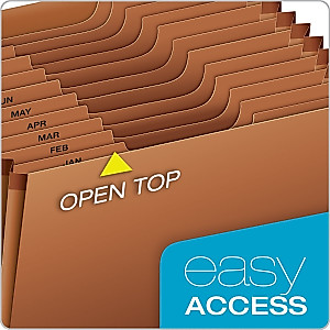 Globe Weis Globe-Weis/Pendaflex Heavy Duty 12-Pocket Expanding File, Monthly Index, Legal Size, Brown, (R219MHD)
