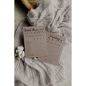 Your Main Event Prints Bridal Shower Bachelorette Games, Rustic Kraft, Word Match, What Did The Groom Say, Over and Under, Wedding Alphabet, 25 games each