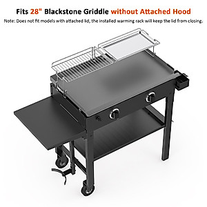 Stanbroil Griddle Warming Rack and Tray for 28" Blackstone Griddle - Foldable Cooking Grate BBQ Accessories Compatible with 28" Blackstone Griddle (Not Work with Hood)