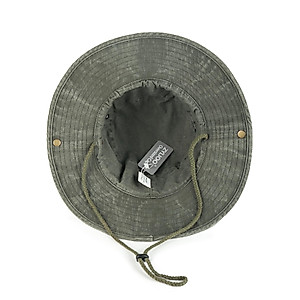 Zylioo XXL Washed Boonie Hats,Size 8 Travel Sun Hats for Hiking Camping Safari,Oversized Fitted Fishing Hat 64cm Army Green