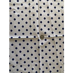 Fabric Collections Inc Small Polka Dot Poly Cotton Multi-Colors 60" Wide Polyester by The Yard(5 Yard, White-Navy)