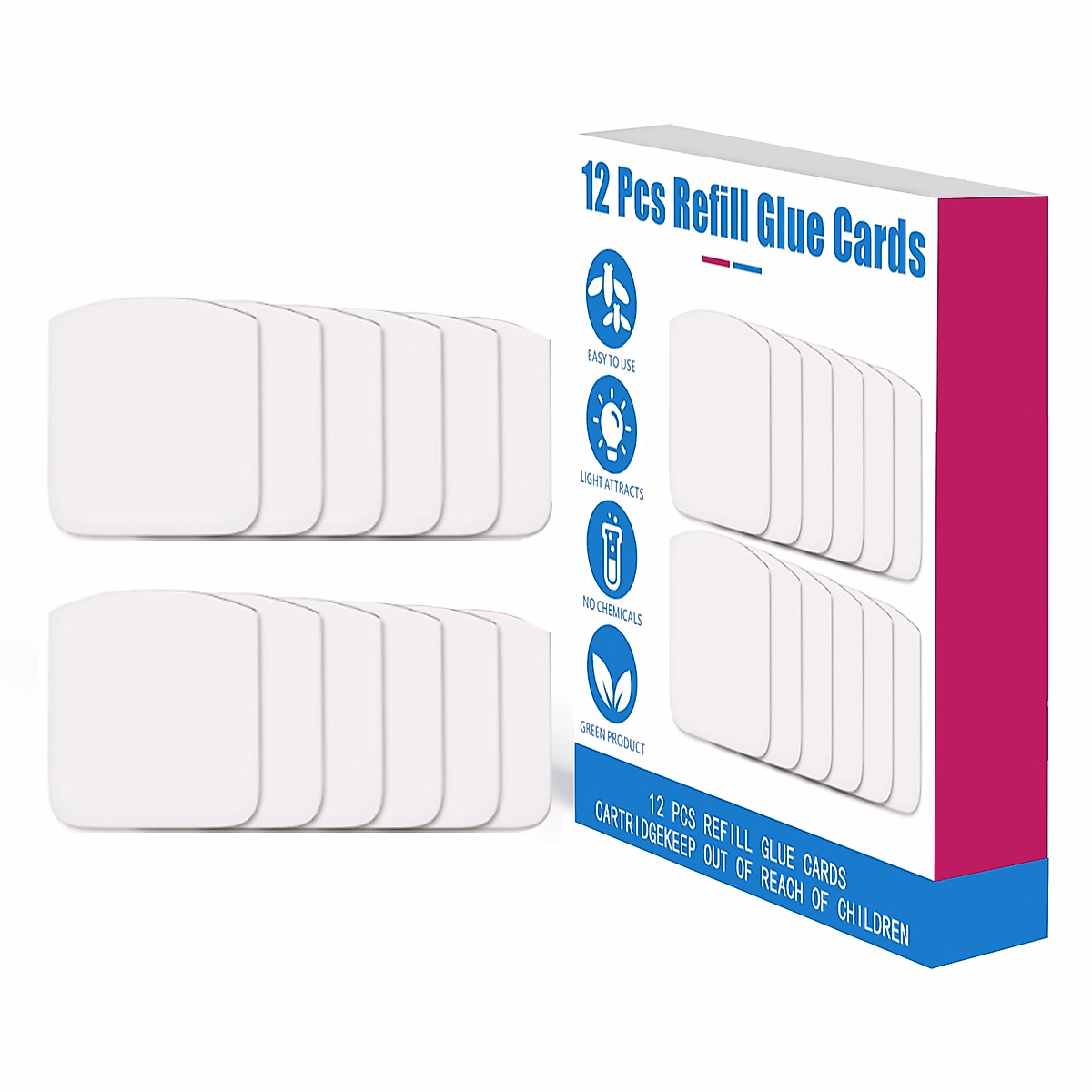 12 Pcs Refill Glue Cards for Forhimn Flying Insect Trap