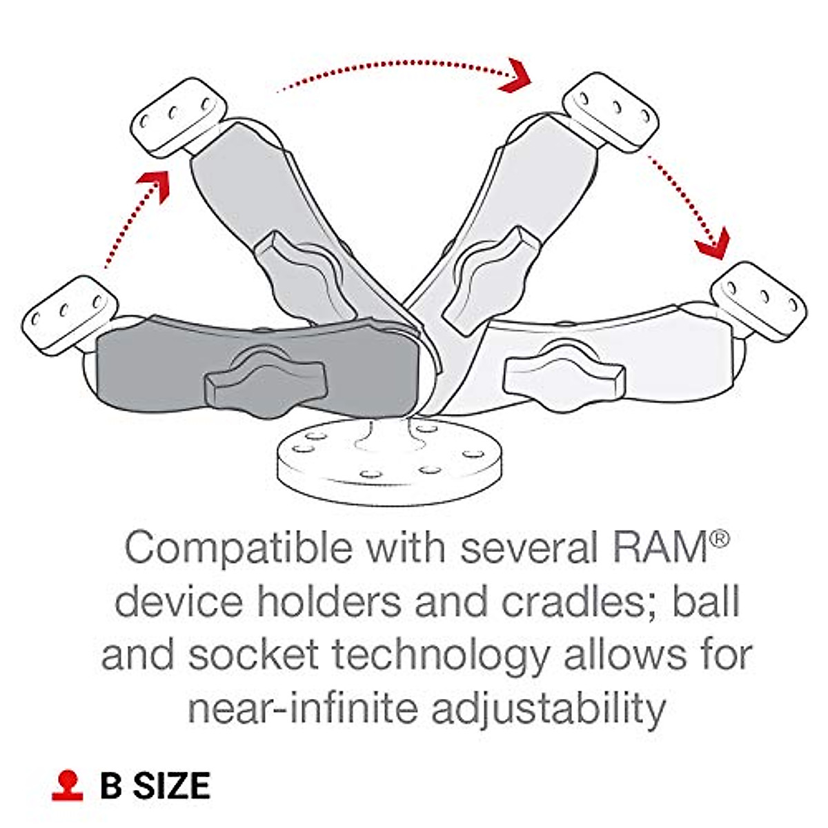 RAM Mounts GPS RAM-B-238U Diamond Ball Base with B Size 1" Ball