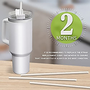Straw Replacement 40 oz for Stanley Adventure Travel Tumbler, 6 Pack Reusable Straws Plastic Straws with Cleaning Brush Compatible with Stanley 40oz Stanley Cup