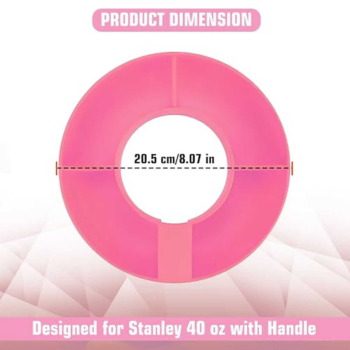 Snack Bowl for Stanley Cup - Silicone Snack Ring For Stanley Cup 1.0 H2.0 40oz Tumbler with Handle - 40 Oz Reusable Tray Platter For Stanley, Portable Snack Holder For Stanley Cup Accessories (Pink)