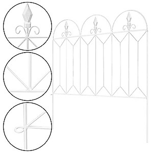 Amagabeli 5 Panels Decorative Garden Fence 10ft(L) x24in(H) Outdoor Fencing Folding Landscape Fencing Patio Flower Bed Border Edge Section Fences Animal Barrier White ET328