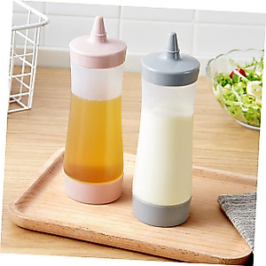 Anneome 3pcs Dressing Condiments Vinegar Oil and Bottle Squirt Squeeze Crafts Beige Reataurant Bbq Condiment With Dispenser Tip Clear Jam Kitchen Dressings Syrup Sauces Dispensers Mustard