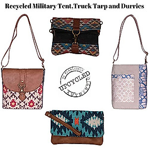 Mona B Luna Upcycled Recycled Durrie Vegan Tote Handbag with RFID Blocking