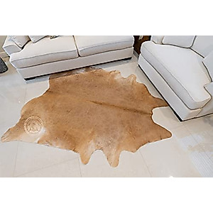 Genuine Palomino Beige Cowhide Rug Large 6 x 7-8 ft. 180 x 240 cm