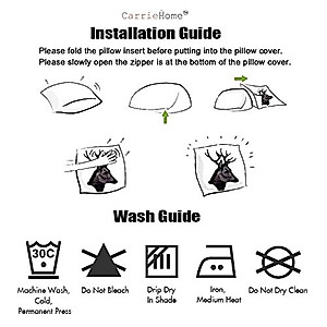 CARRIE HOME Spring Outdoor Pillow Covers 18x18 Set of 4 Farmhouse Decorative Spring Bird and Flower Throw Pillow Covers for Patio Furniture and Couch