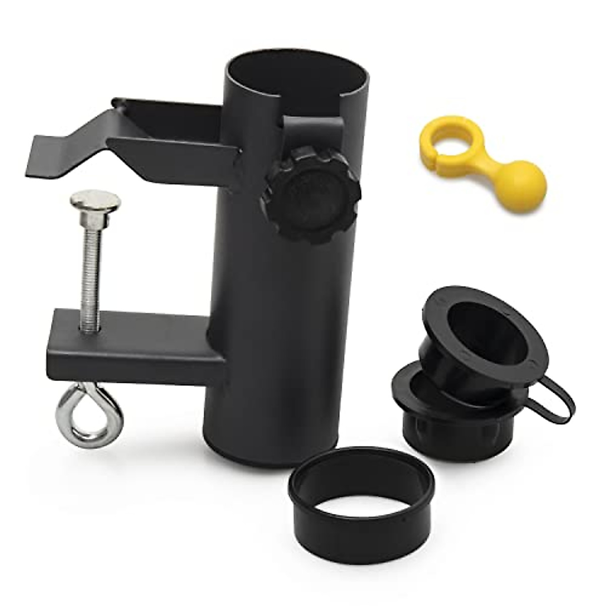 Trustaloa Umbrella Clamp Holder - Strong Steel Parasol Clip - Complete with Small Plastic Umbrella Grain