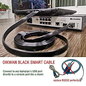 OIKWAN USB Console Cable 6 FT USB to RJ45 Serial Adapter Compatible with Router/Switch of Cisco Black