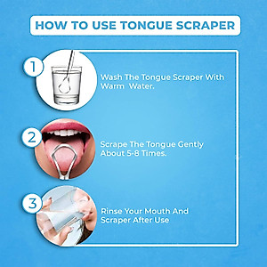 Tongue Scraper for Adults by HOKIN (2Pcs Oral Care Pack) Stainless Steel Tongue Cleaners Reduce Bad Breath 100% Metal Tough Scrapers Men and Women Hygiene Product