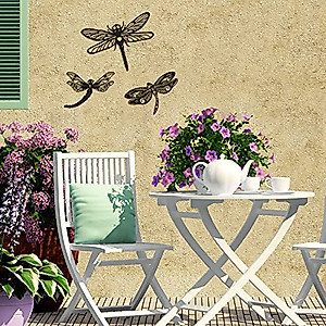 Moxweyeni 3 Pieces Metal Dragonfly Wall Decor Outdoor Dragonfly Garden Art Metal Indoor Outdoor Fence Outside Hanging Decorations for Home, Living Room, Bedroom, Yard, Patio, Porch