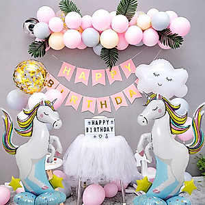 Giant Unicorn Foil Balloon,48" Self Standing 3D Magical Unicorn Party Balloons,Kids Girl Birthday, Baby Shower ,Unicorn Party Decorations